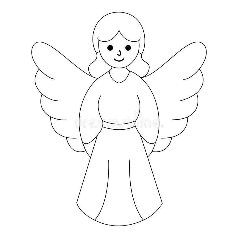 Graceful Angel Single Line Art Vector Illustration â€ Minimalist Design ...
