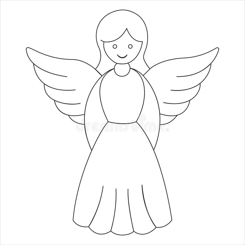 Graceful Angel Single Line Art Vector Illustration â€ Minimalist Design ...