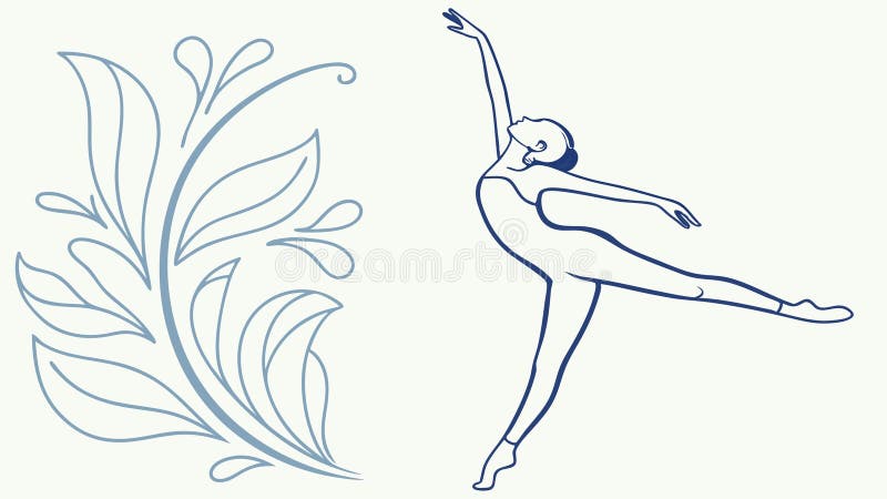 Graceful Ballerina in Abstract Dance Pose, Art Movement, Vector Design ...