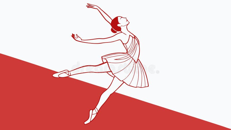 Graceful Ballerina Dancing, Elegant Ballet Art, Vector Design ...