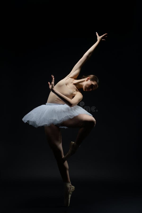 Elegant Ballet Dancer Showcasing Grace Beauty Dramatic Pose Stock ...