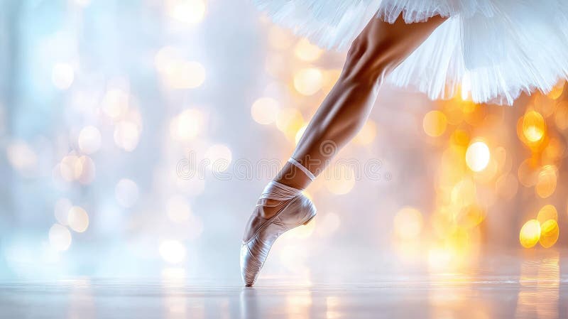 Elegant Ballet Dancer on Pointe in Beautiful Soft Lighting. Stock Image ...