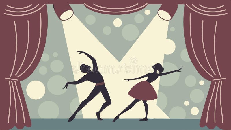 Graceful Ballet Dancers Stage, Artistic Performance and Dance Art ...