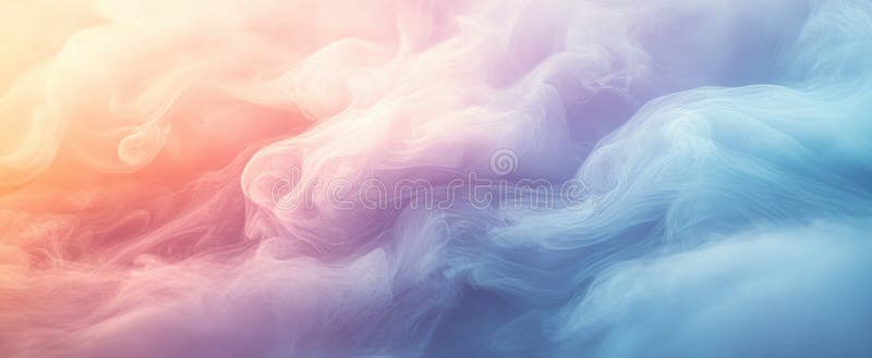 Graceful Banner with Delicate Mist Spreading Over Pastel Gradient ...