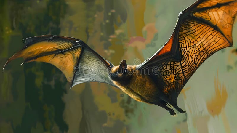 Graceful Bat in Flight at Dusk Exploring Wilderness Habitat with Wing ...