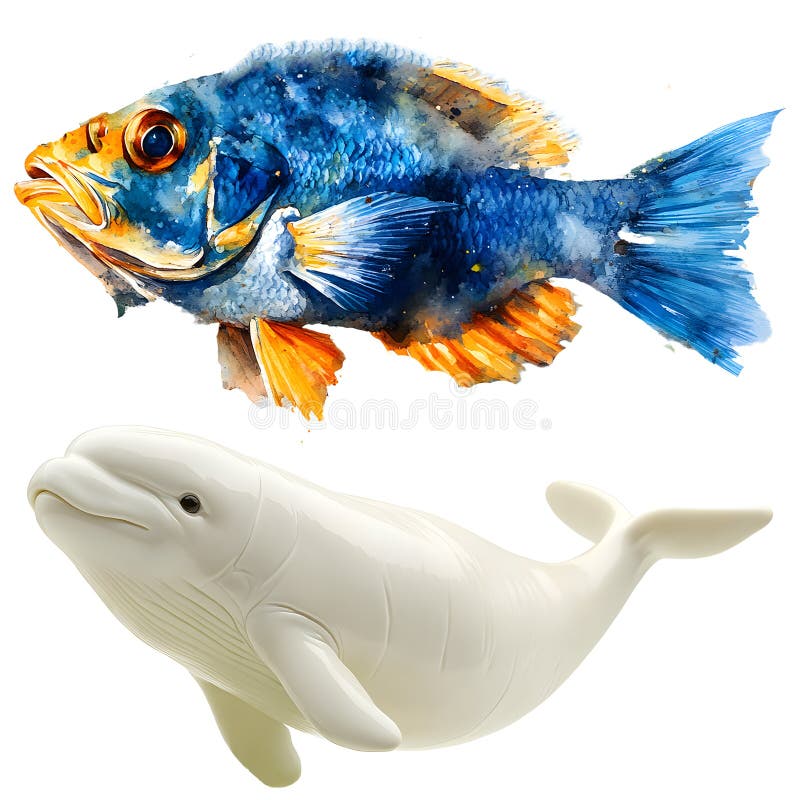 Graceful Beluga Whale Side Profile Digital Art Stock Illustration ...