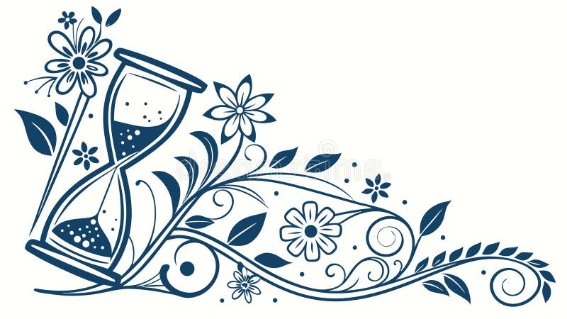 Graceful Blue Decorative Corner, Elegant Leaf Pattern, Vector Design ...