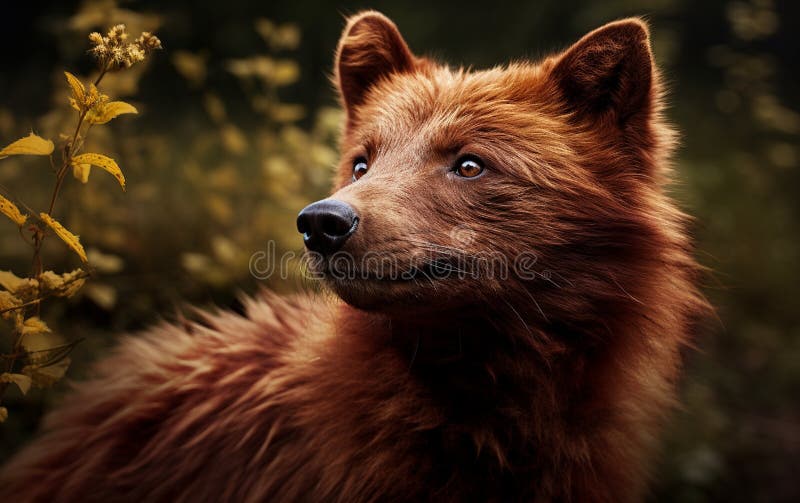 Graceful Bush Dog Portrait on White Stock Image - Image of vulnerable ...