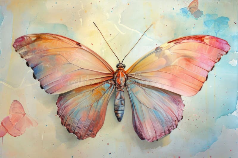 Graceful Butterfly with Open Wings on Light Background Stock Photo ...