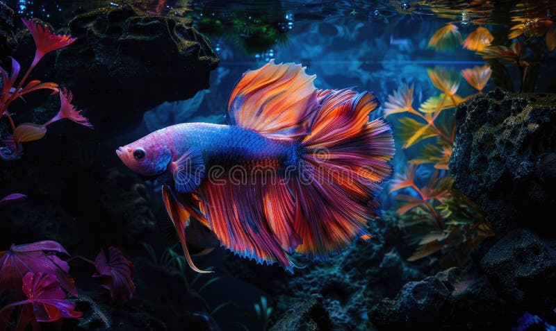 Graceful Cockerel Fish in Habitat Stock Photo - Image of biology ...