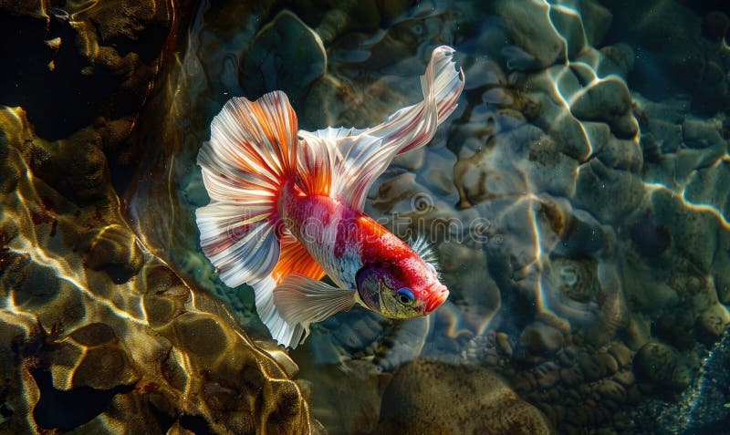 Graceful Cockerel Fish in Habitat Stock Image - Image of underwater ...
