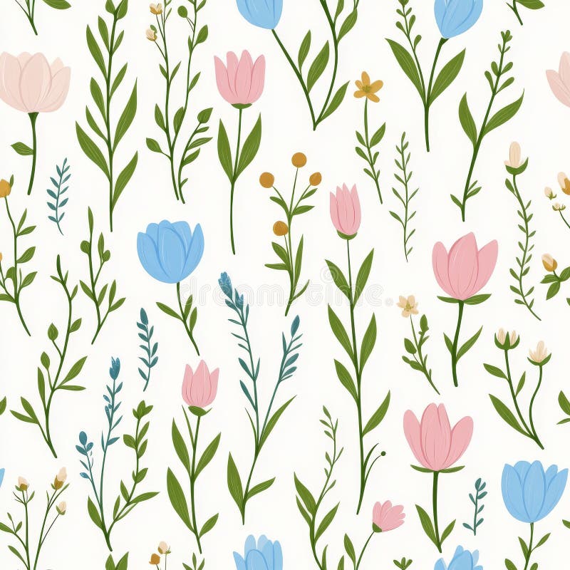 Graceful, Continuous Modern Liberty Pattern with Delicate Abstract ...