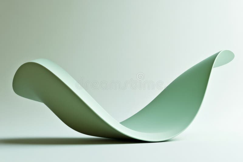Graceful Curve Light Green Stretching Across Space Smooth Continuous ...
