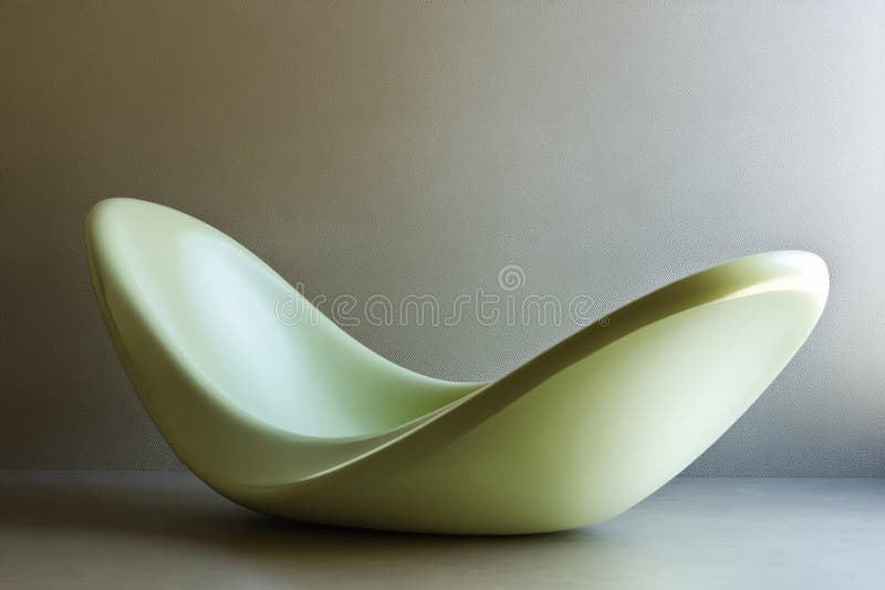 Graceful Curve in Light Green, Stretching Across the Space with a ...