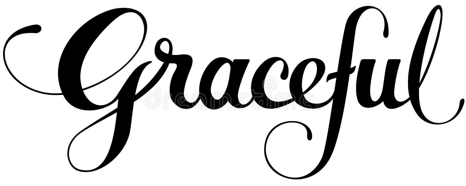Grace - Custom Calligraphy Text Stock Vector - Illustration of curve ...