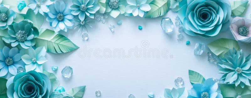 A Graceful 3D White Frame Embellished with Emerald Green Leaves and ...