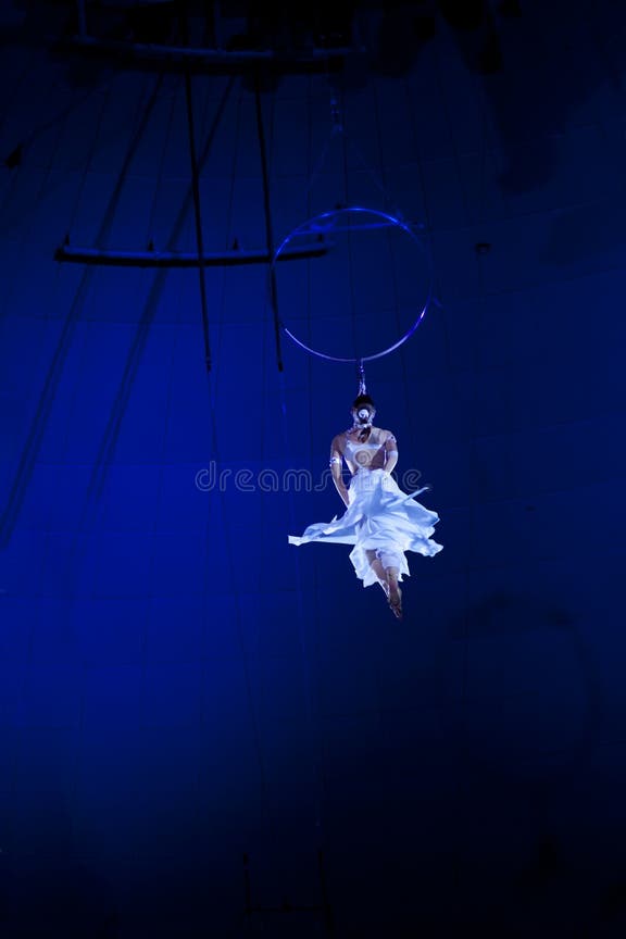 Graceful Dance Performed on the Aerial Ring Editorial Photography ...