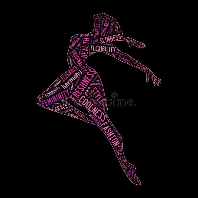 Graceful Dancer Girl Tag Cloud Vector Illustration Stock Vector ...