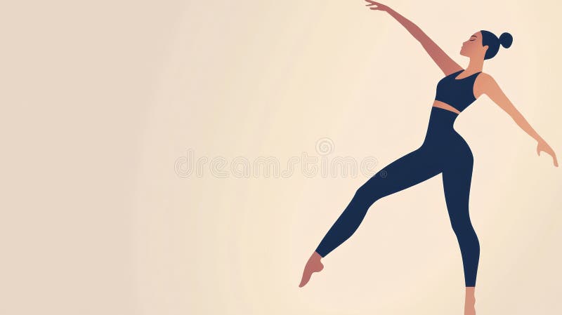Young Woman Dancing Modern Ballet on Minimalist Background Stock ...