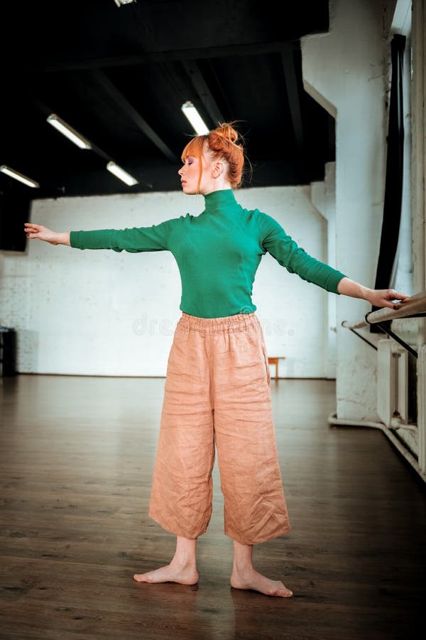 Young Professional Modern Dancer with Red Hair Looking Graceful Stock ...