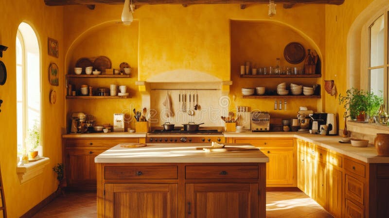 Graceful Enduring Kitchen Island and Cabinetry Design Stock Image ...