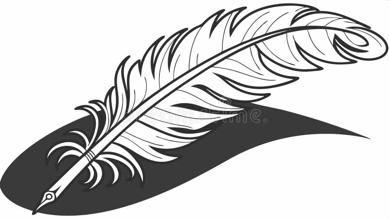 Elegant Feather Illustration, Detailed Plume for Writing and Delicate ...