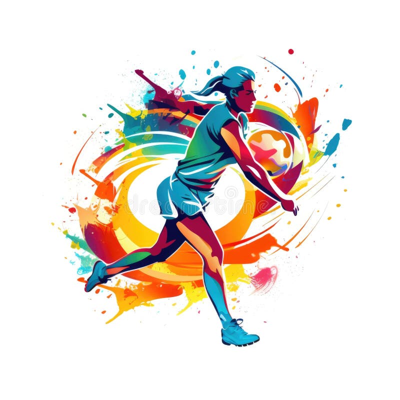 Graceful Female Runner Circle Artwork Stock Illustration - Illustration ...