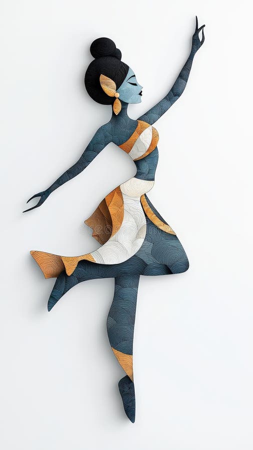 A Graceful Figure in a Vibrant Abstract Dance Pose Showcasing Elegance ...
