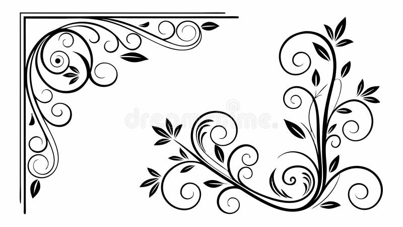 Graceful Floral Scroll, Elegant Decorative Element, Vector Design ...