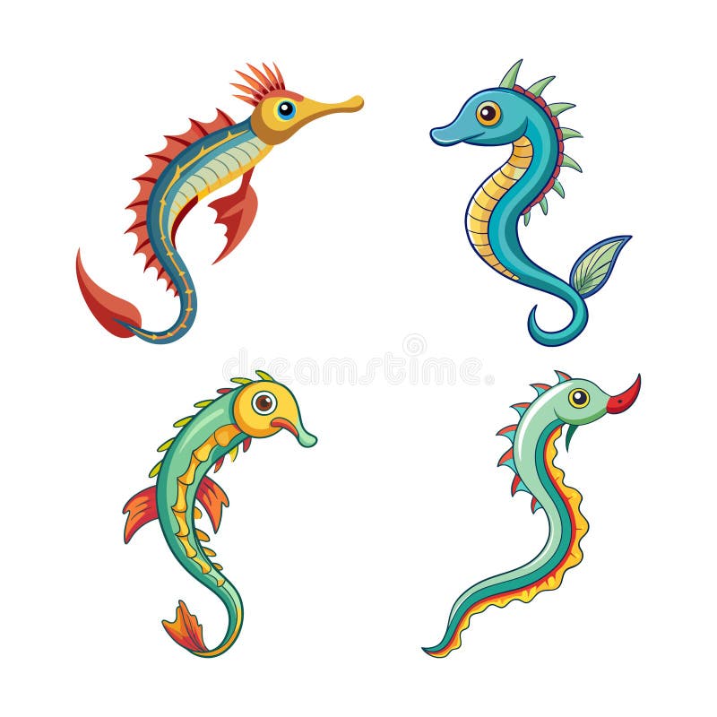 Graceful Ghost Pipefish Illustration in Natural Environment Stock ...