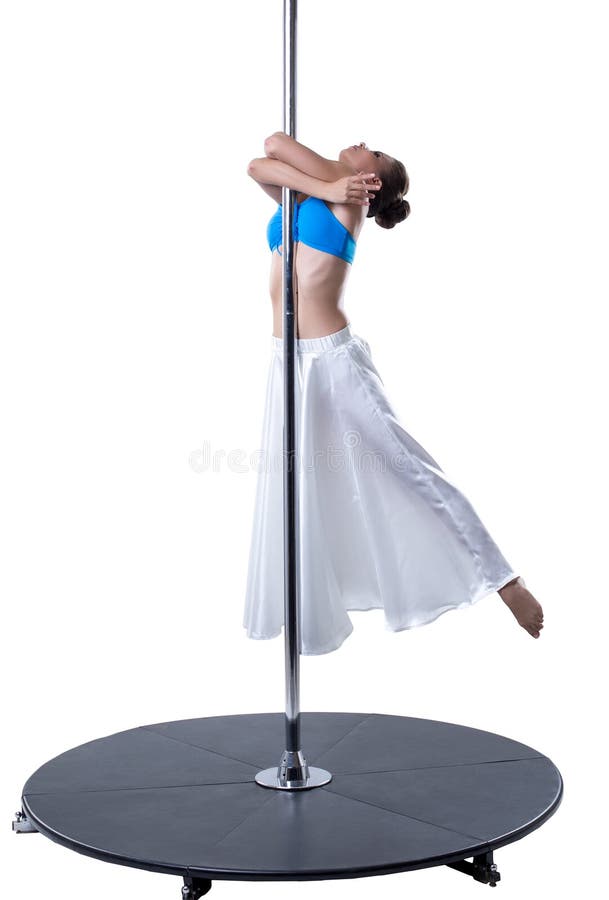 Graceful Girl Dancing on Pylon. Studio Photo Stock Image - Image of ...