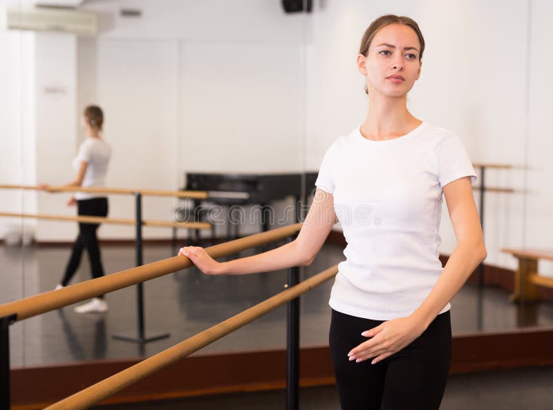 Girl Practicing Choreographic Elements Stock Image - Image of european ...