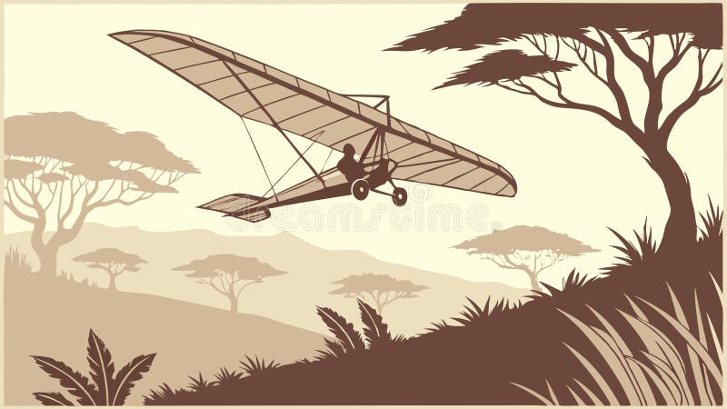 Graceful Glider Plane Soaring Over Sunny Hills, Vector Design Generative AI Stock Vector ...
