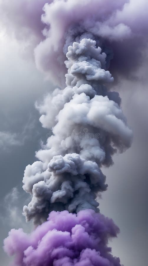 Graceful Gray Smoke Trails Rising into the Sky Creating a Dynamic ...