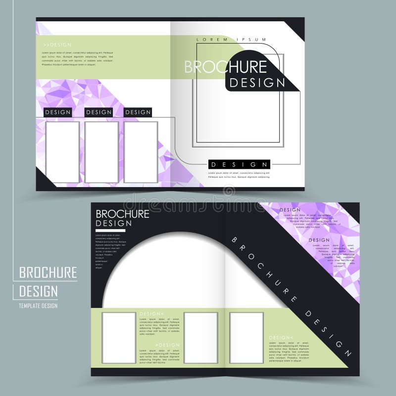 Graceful Half-fold Template Design Stock Vector - Illustration of ...