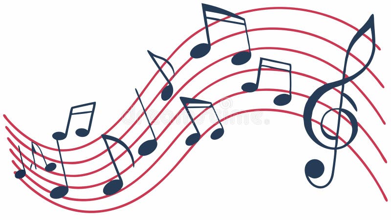 Flowing Music Notes and Treble Clef, Harmonic Design, Vector Design ...