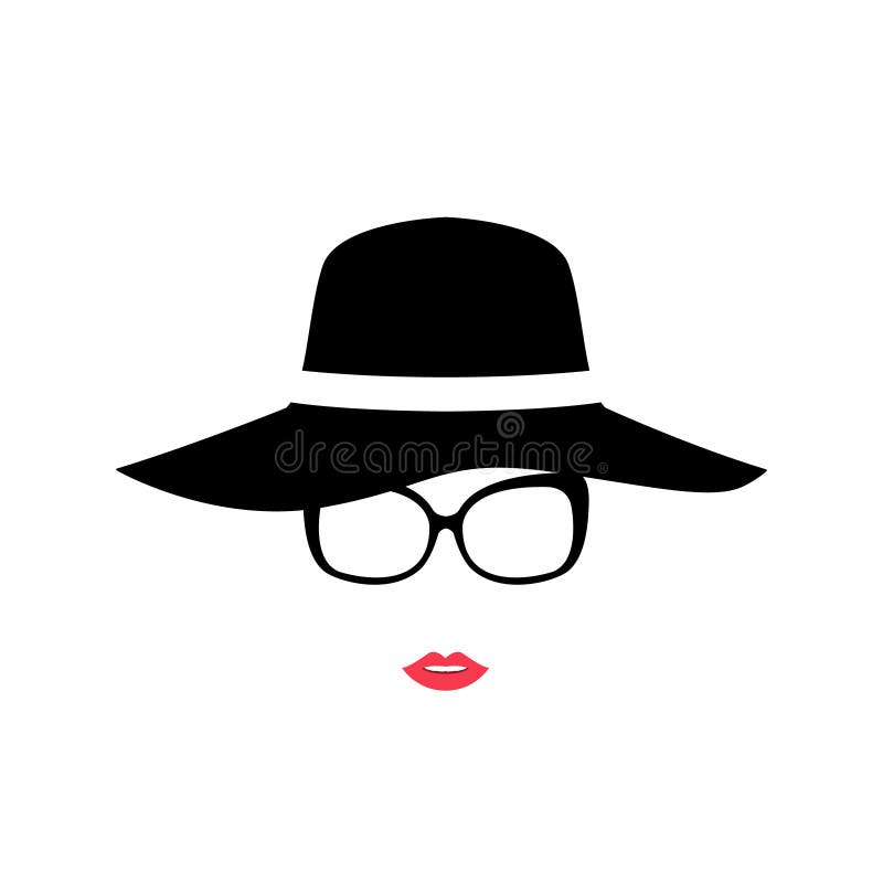 Graceful Lady In Hat And Glasses Stock Vector Illustration Of