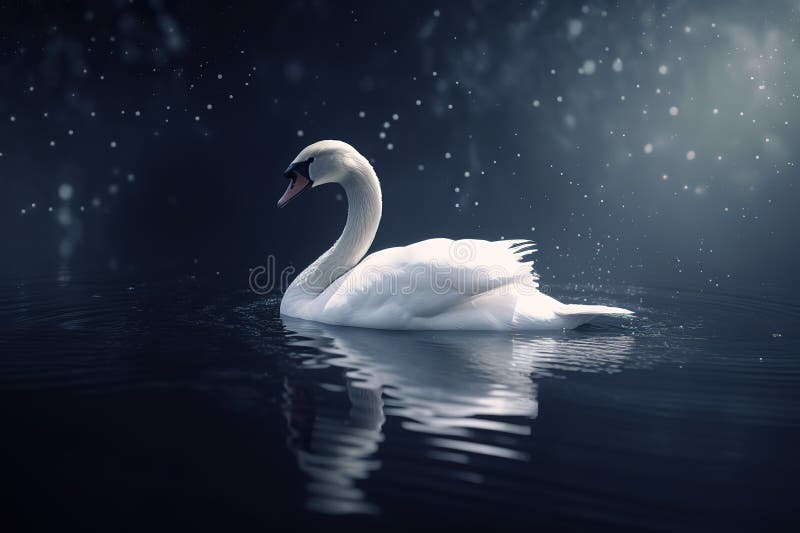 A Graceful and Majestic Swan on a Lake. Generative AI Stock Illustration - Illustration of ...