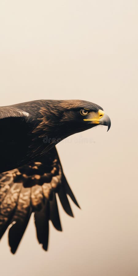 Graceful Minimalist Side Angle Capture of Black Eagle in Mid Flight ...
