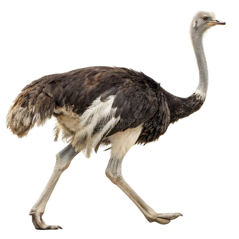 Graceful Ostrich Strutting Isolated on White Background Stock ...