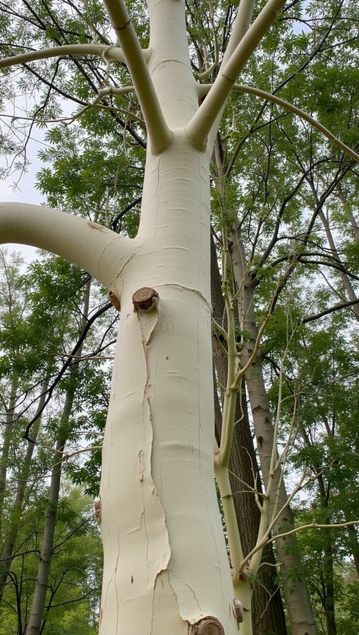 Graceful Paperbark Tree with Peeling Pale Bark and Delicate Foliage ...