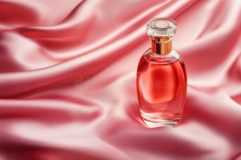 A Graceful Pink Perfume Bottle Set Against an Opulent Backdrop Stock ...