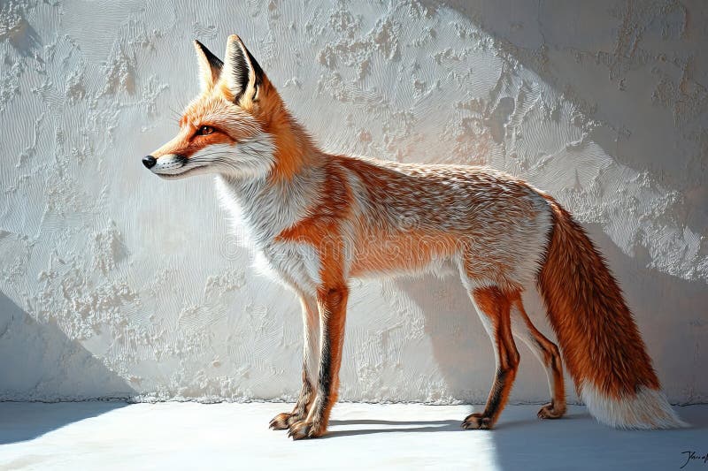 A Graceful Portrayal of a Standing Red Fox Stock Image - Image of white ...