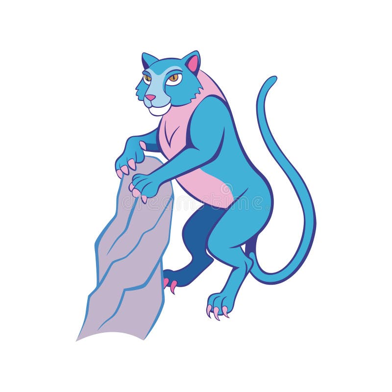 Graceful Rock Climbing Panther Stock Vector - Illustration of sport ...