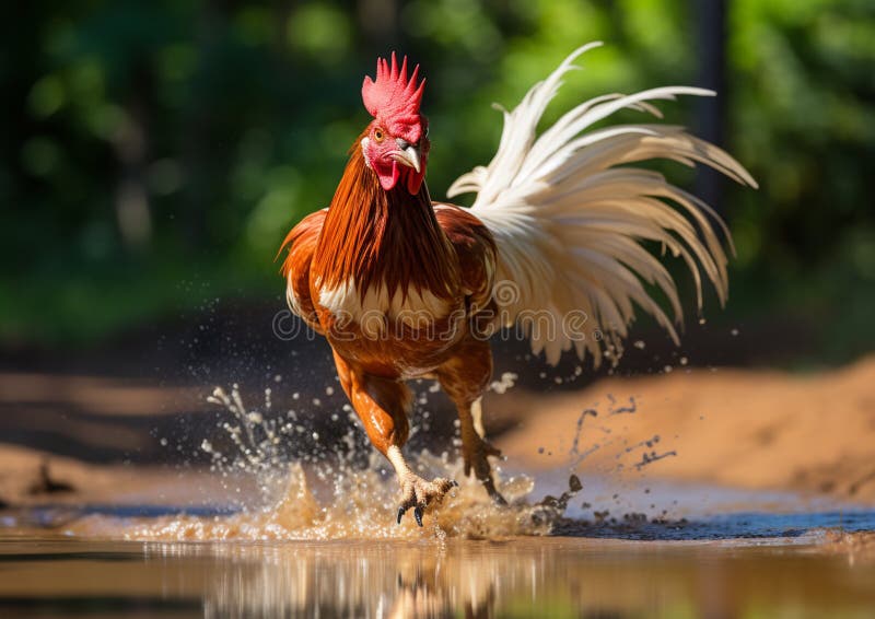 A Graceful Rooster on the Run High Quality Photo Stock Image - Image of ...