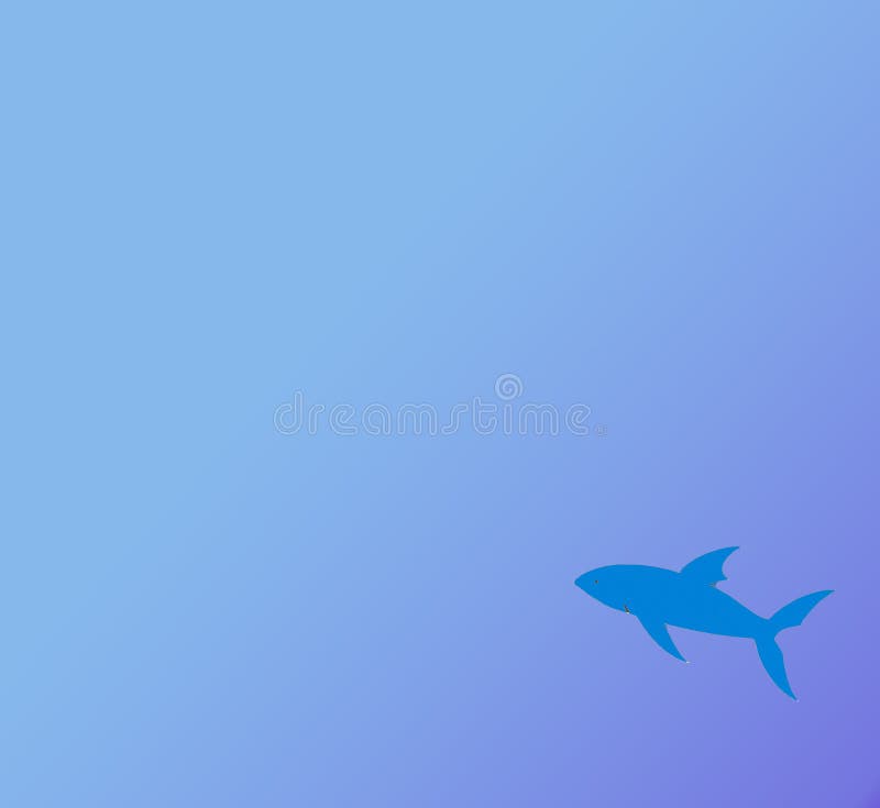 Graceful Shark Silhouette - Striking Illustration on Blue Background ...