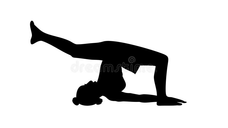 Backbend Pose Silhouette, Flexibility and Yoga, Vector Design ...