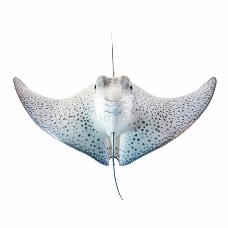 Spotted Eagle Ray Isolated on White Background Stock Illustration ...