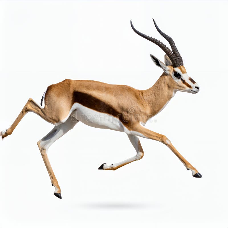 Graceful Springbok Antelope Mid-stride, Showcasing Agile Movement on ...