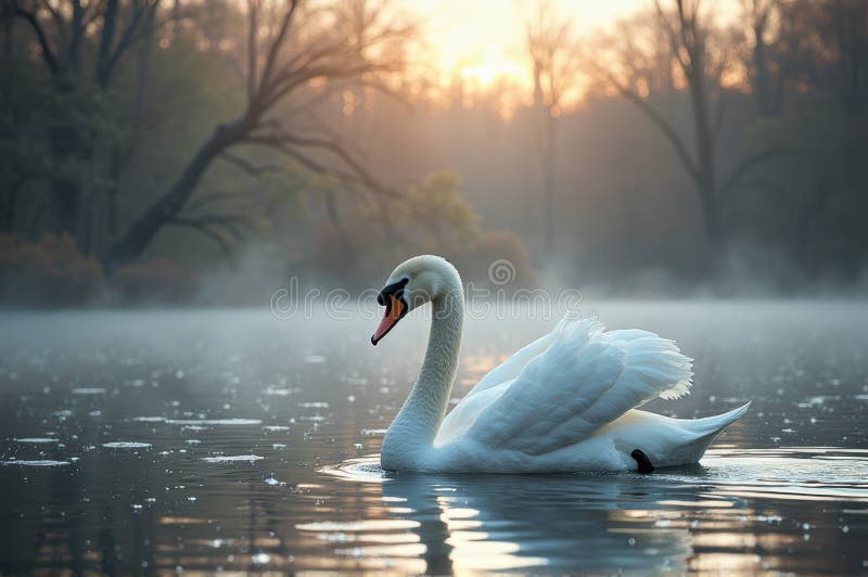 Graceful Swan on Ontario Lake, Canada Stock Photo - Image of feather ...